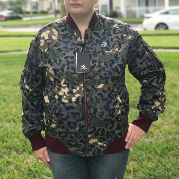 Converse | Jackets & Coats | Nwt Converse Reversible Oversized Jacket W ...